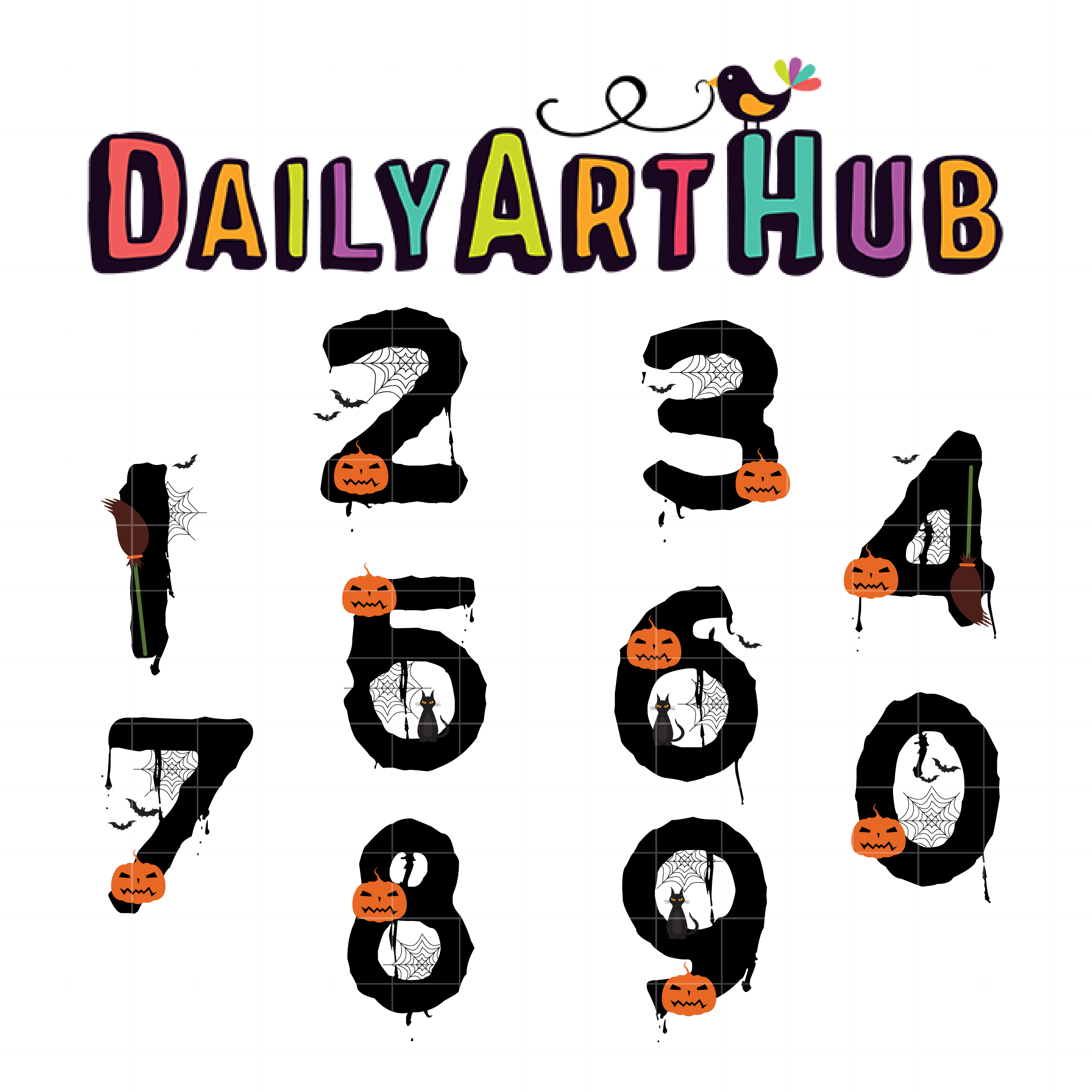 Spooky Numbers Clip Art Set – Daily Art Hub – Free Clip Art Everyday