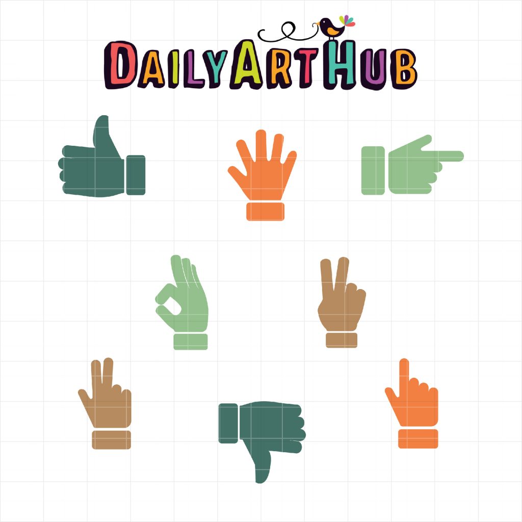 Hand Signs Clip Art Set – Daily Art Hub // Graphics, Alphabets & SVG