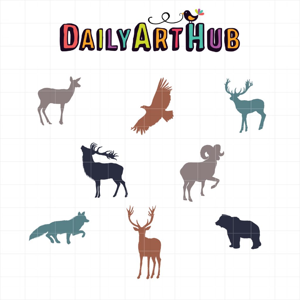 Wild Animals Shadow Clip Art Set – Daily Art Hub // Graphics, Alphabets ...