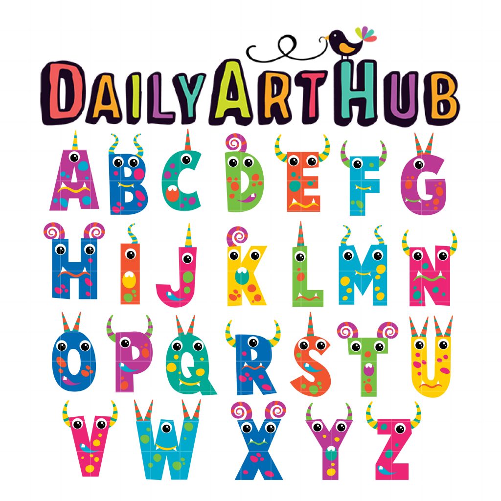 Quirky Monster Alphabet Clip Art Set – Daily Art Hub // Graphics ...