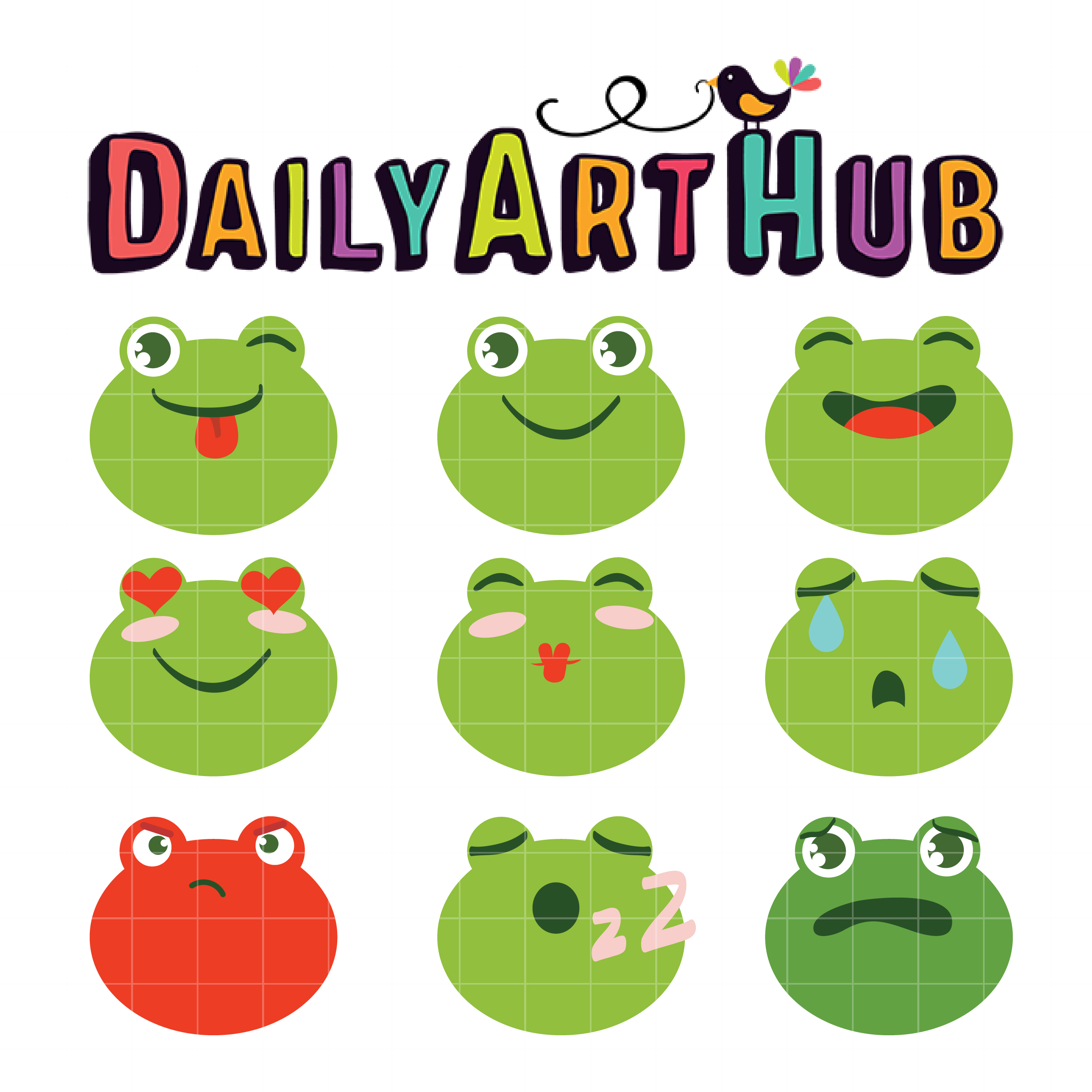 Cute Frog Emoticon Clip Art Set – Daily Art Hub – Free Clip Art Everyday