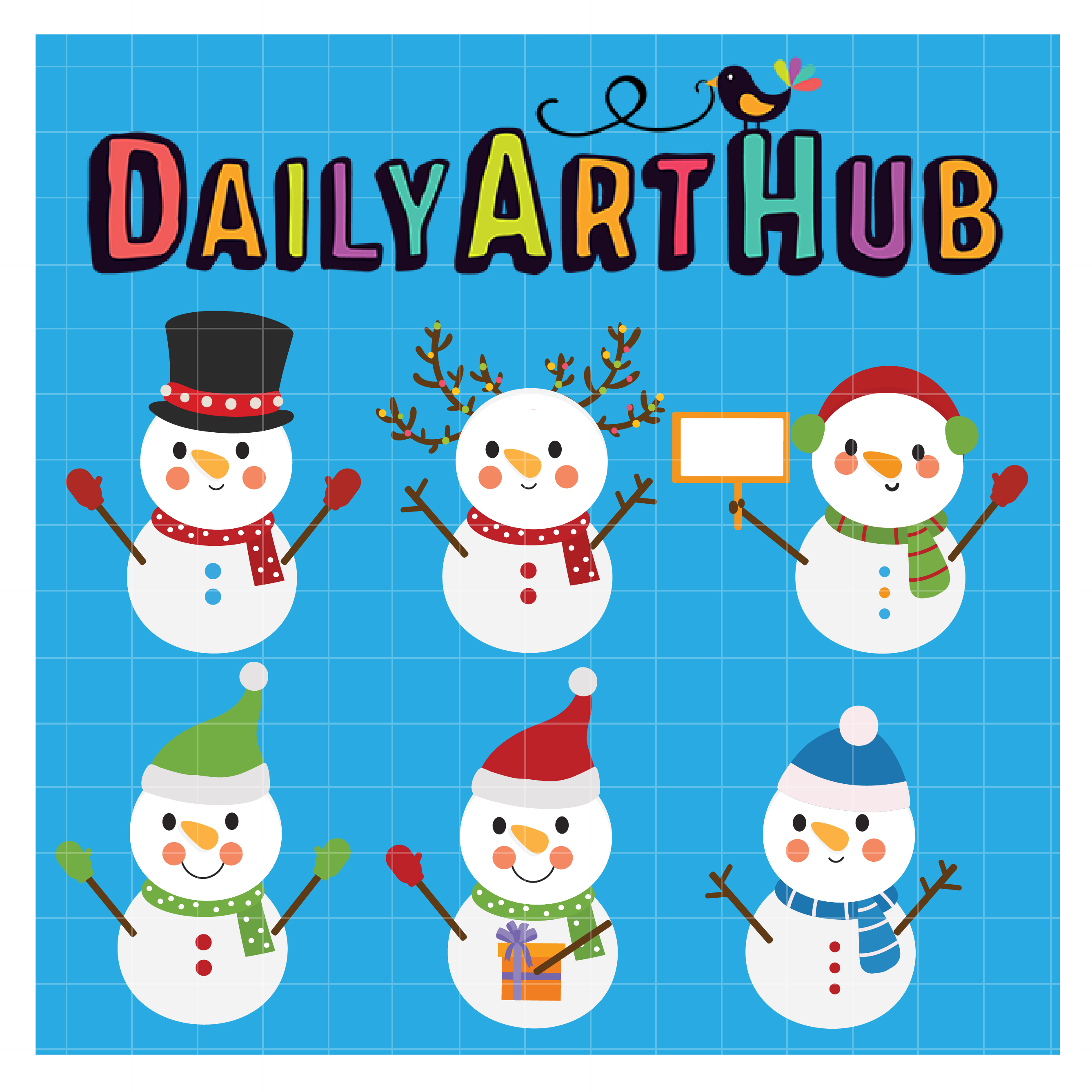 Cute Snowman Clip Art Set – Daily Art Hub – Free Clip Art Everyday