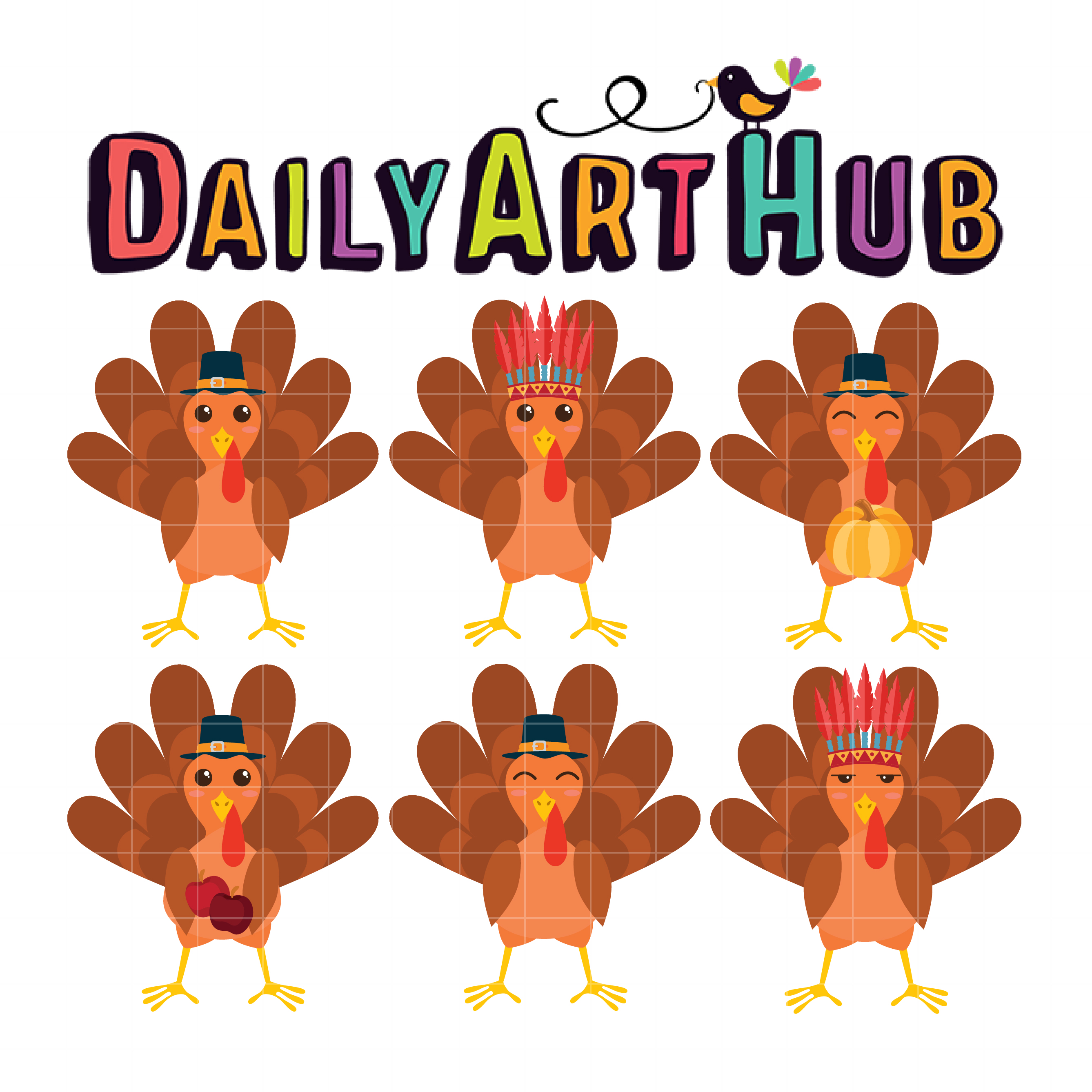 Cute Turkey Character Clip Art Set – Daily Art Hub – Free Clip Art Everyday