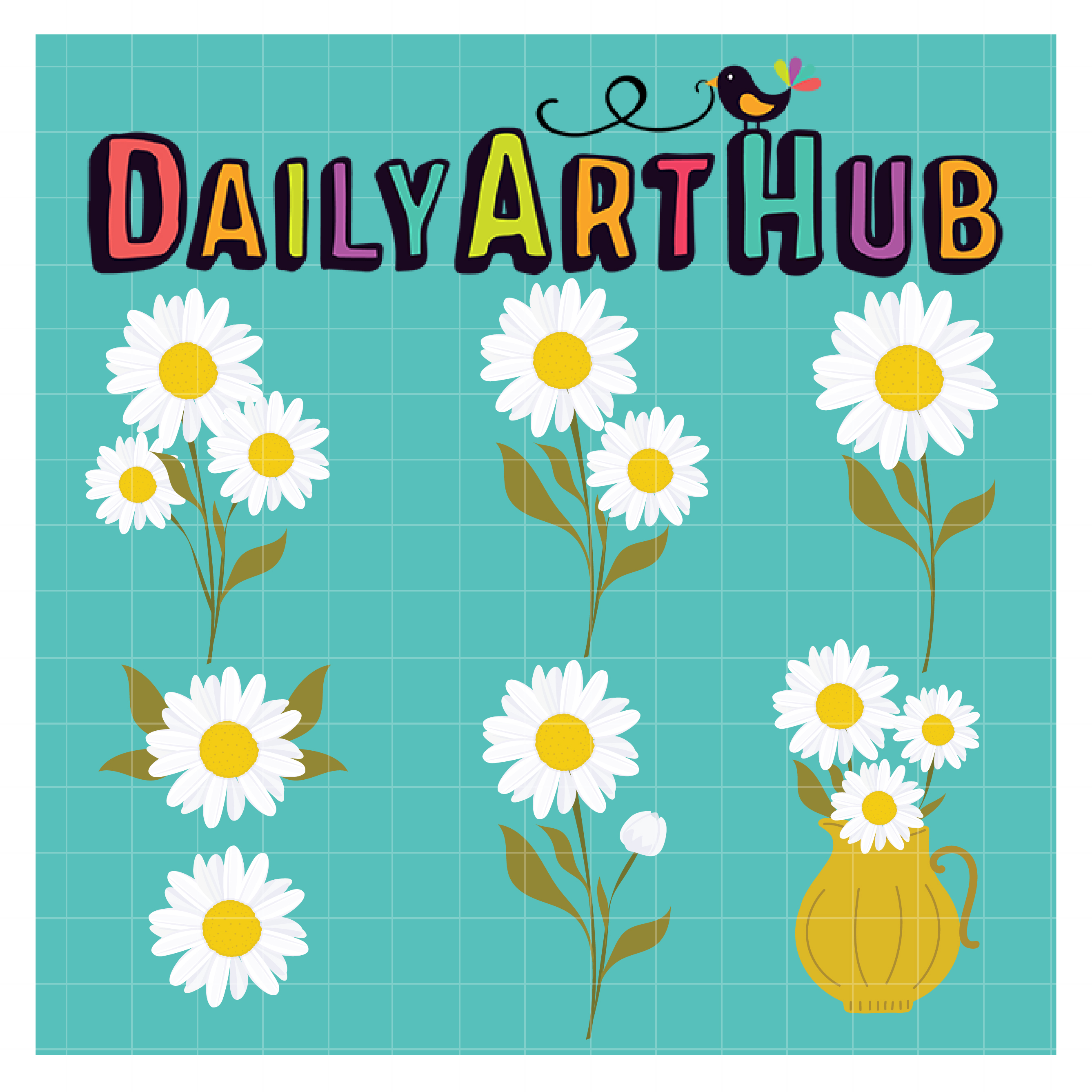 Daisy Flower Set Clip Art Set – Daily Art Hub – Free Clip Art Everyday
