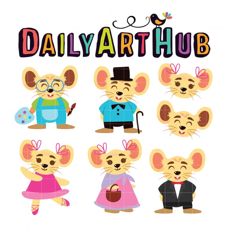 Cute Rat Characters Clip Art Set – Daily Art Hub // Graphics, Alphabets ...