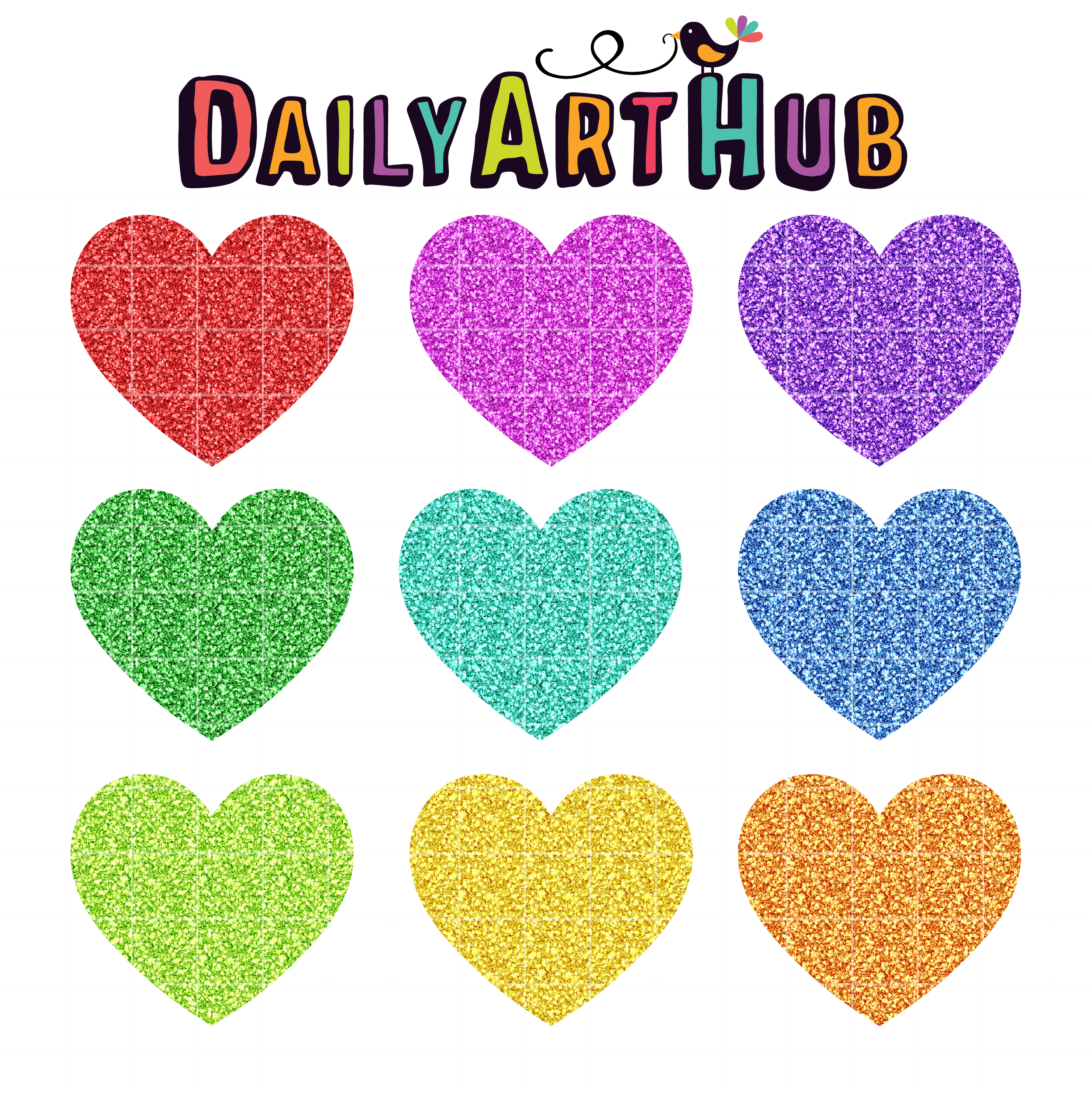 Glitter Heart Clip Art Set – Daily Art Hub – Free Clip Art Everyday