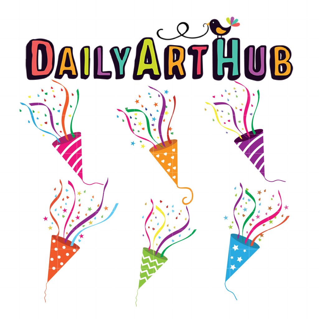 Party Poppers Collection Clip Art Set – Daily Art Hub // Graphics ...
