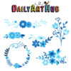 Winter Blue Florals Clip Art Set – Daily Art Hub // Graphics, Alphabets ...