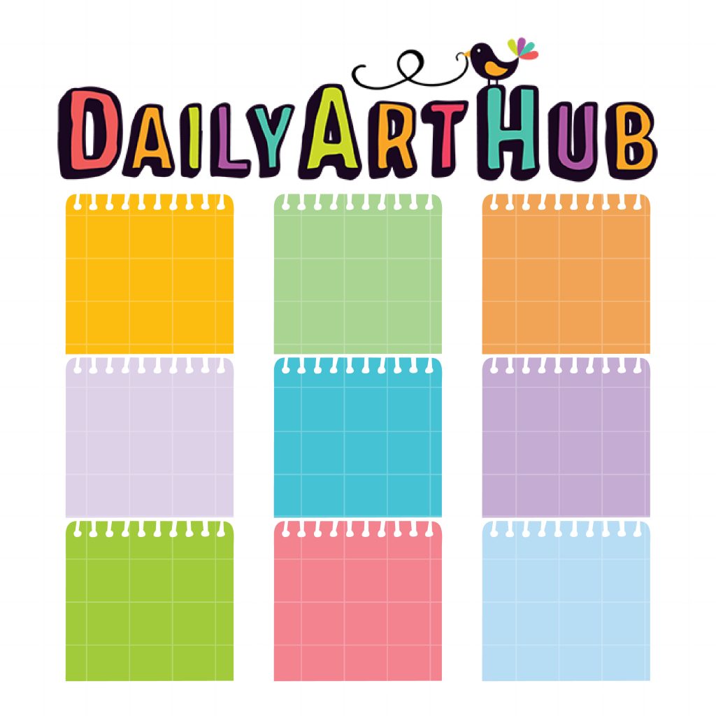Colorful Notebook Paper Clip Art Set – Daily Art Hub // Graphics ...