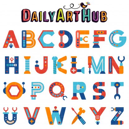 Robot Alphabet Clip Art Set – Daily Art Hub – Free Clip Art Everyday