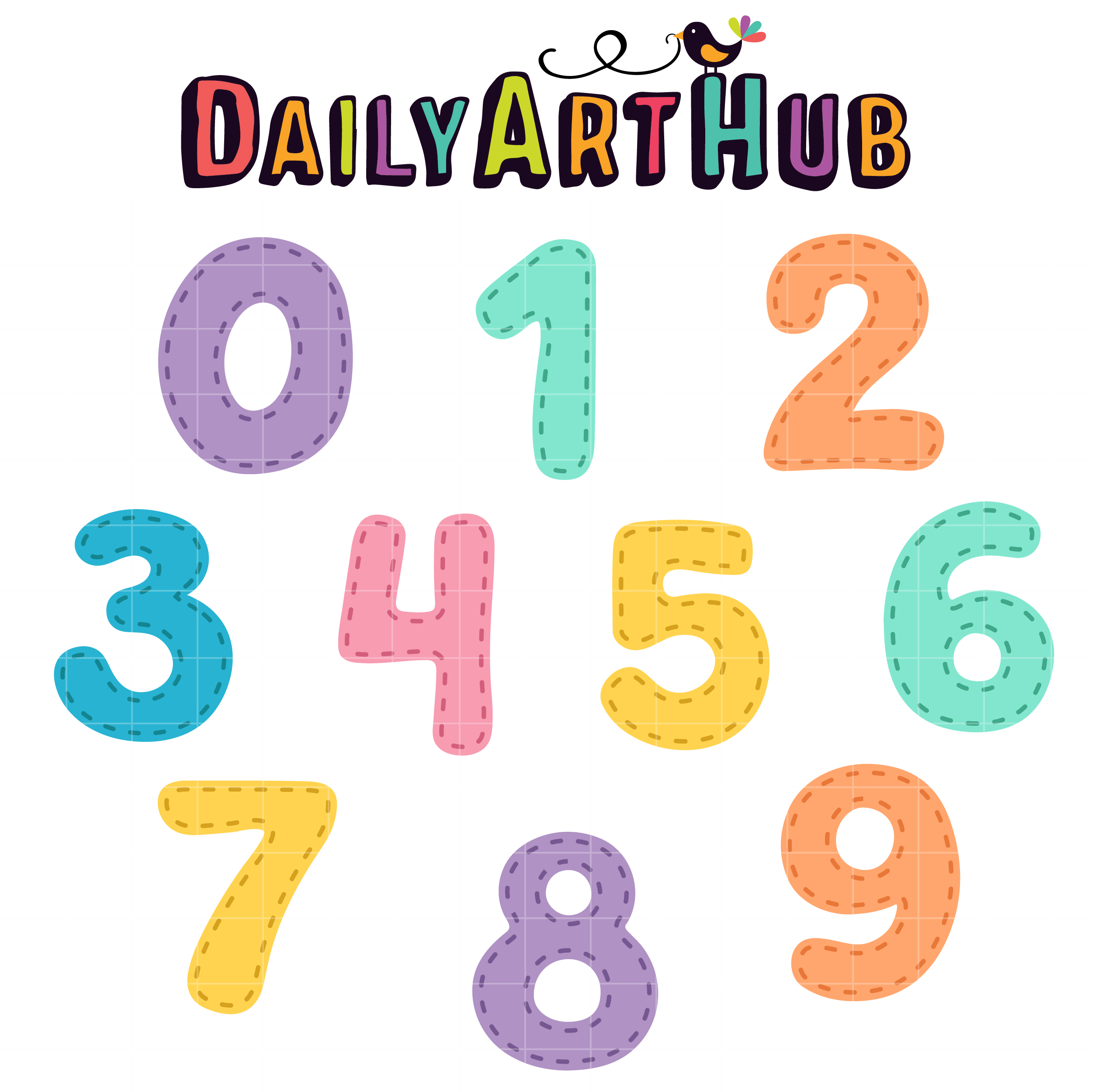 Baby Stitched Numbers Clip Art Set – Daily Art Hub – Free Clip Art Everyday