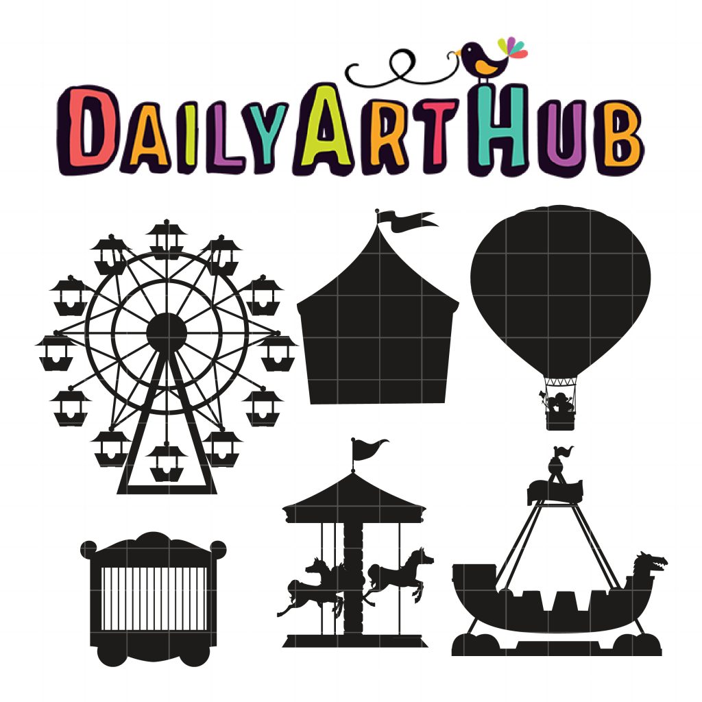 Carnival Rides Silhouette Clip Art Set – Daily Art Hub // Graphics ...