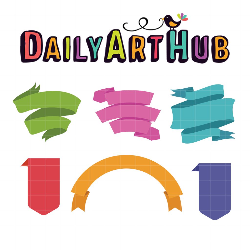 Colorful Ribbons Collection Clip Art Set – Daily Art Hub // Graphics ...