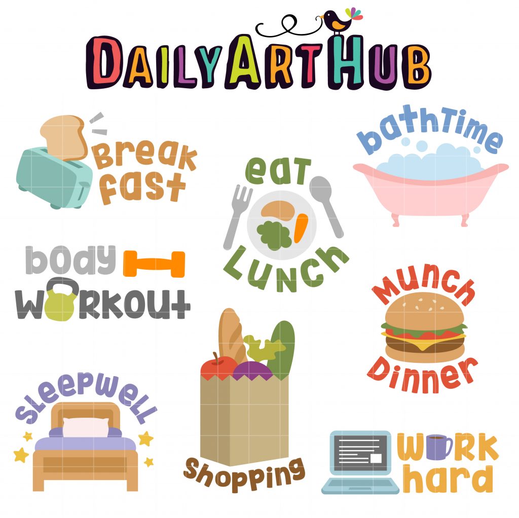 Daily Life Clip Art Set – Daily Art Hub // Graphics, Alphabets & SVG