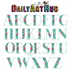 Flower Pattern Alphabet Clip Art Set – Daily Art Hub // Graphics ...