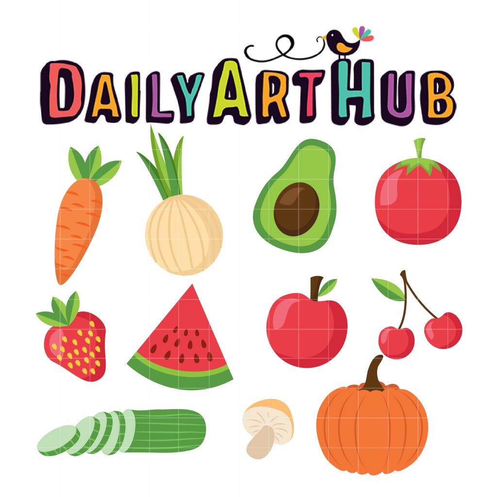 Fruits and Vegetables Clip Art Set – Daily Art Hub // Graphics ...
