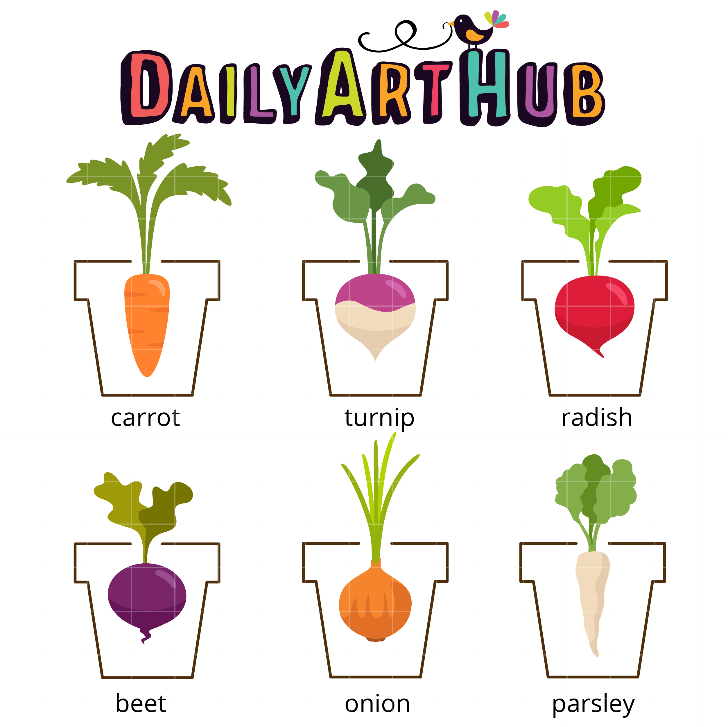 Potted Vegetables Clip Art Set – Daily Art Hub – Free Clip Art Everyday