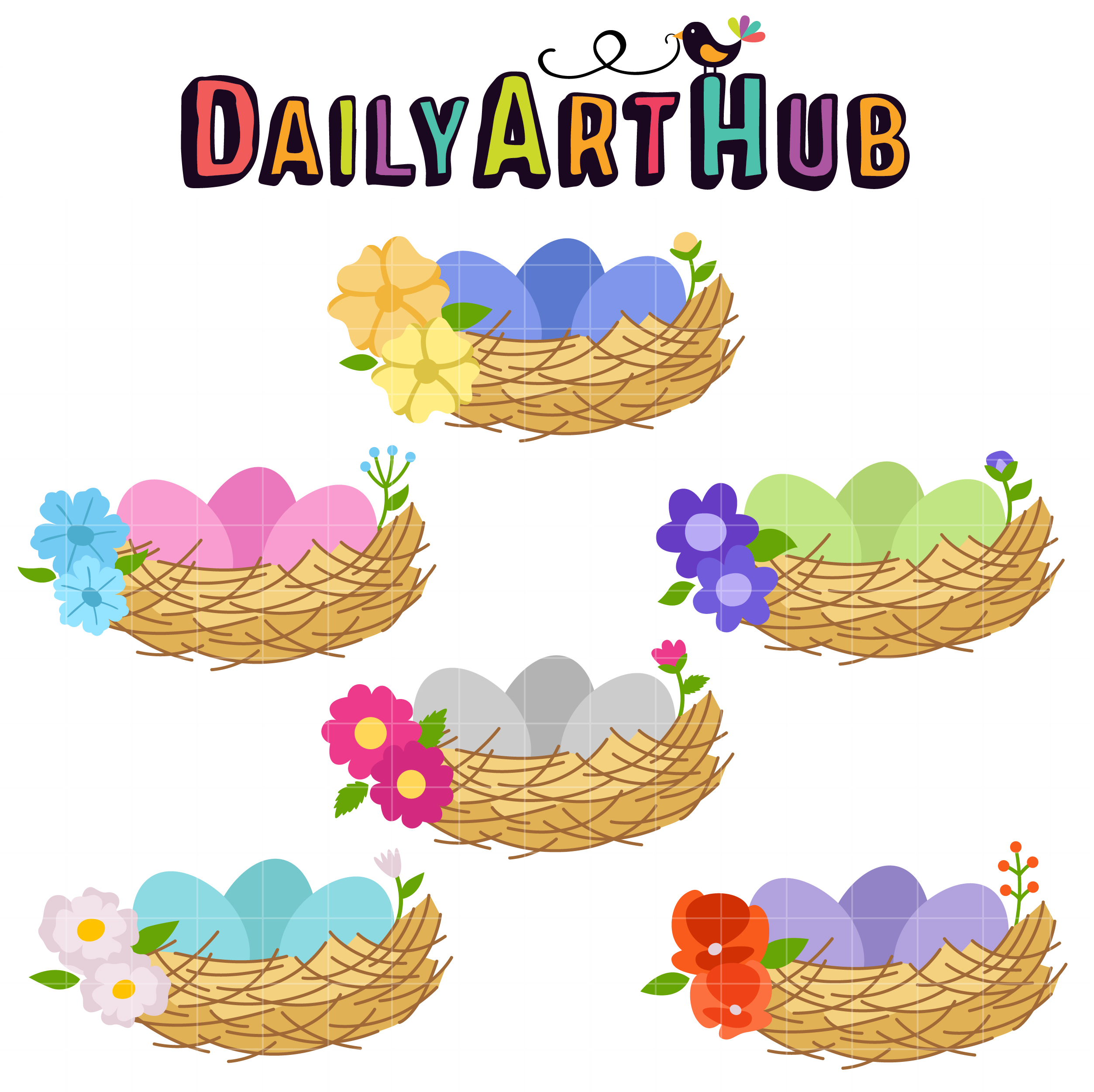 Bird’s Nest Eggs Clip Art Set – Daily Art Hub – Free Clip Art Everyday