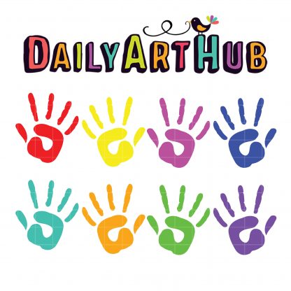 Colorful Painted Hands Clip Art Set – Daily Art Hub – Free Clip Art ...