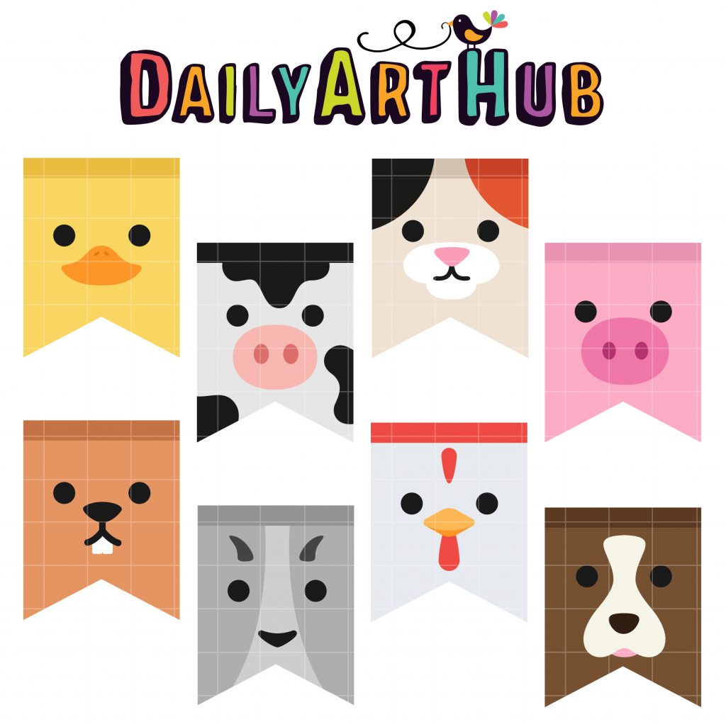 Farm Animal Buntings Clip Art Set – Daily Art Hub // Graphics ...