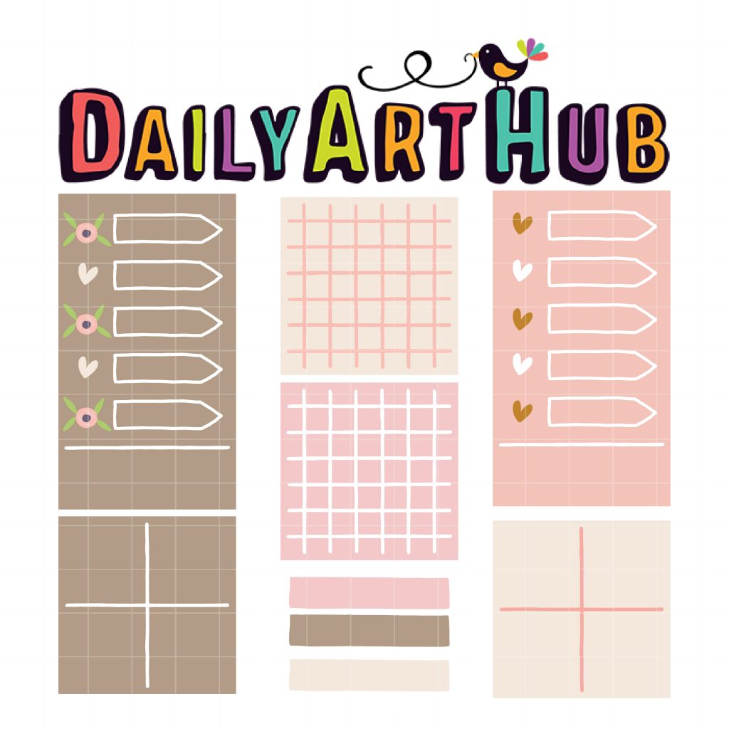 Cute Pastel Planner Template Clip Art Set – Daily Art Hub // Graphics ...