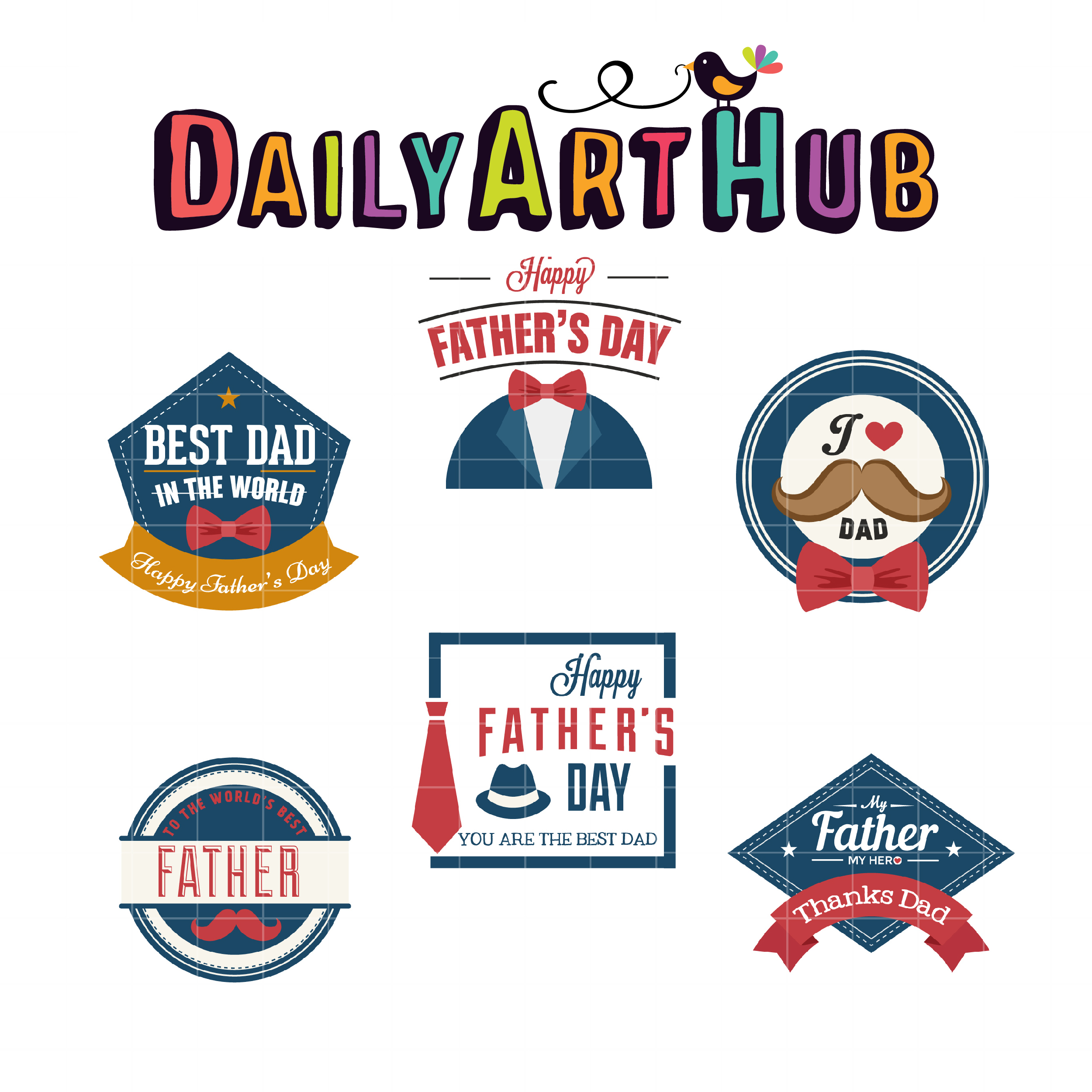 Father’s Day Labels Clip Art Set – Daily Art Hub – Free Clip Art Everyday