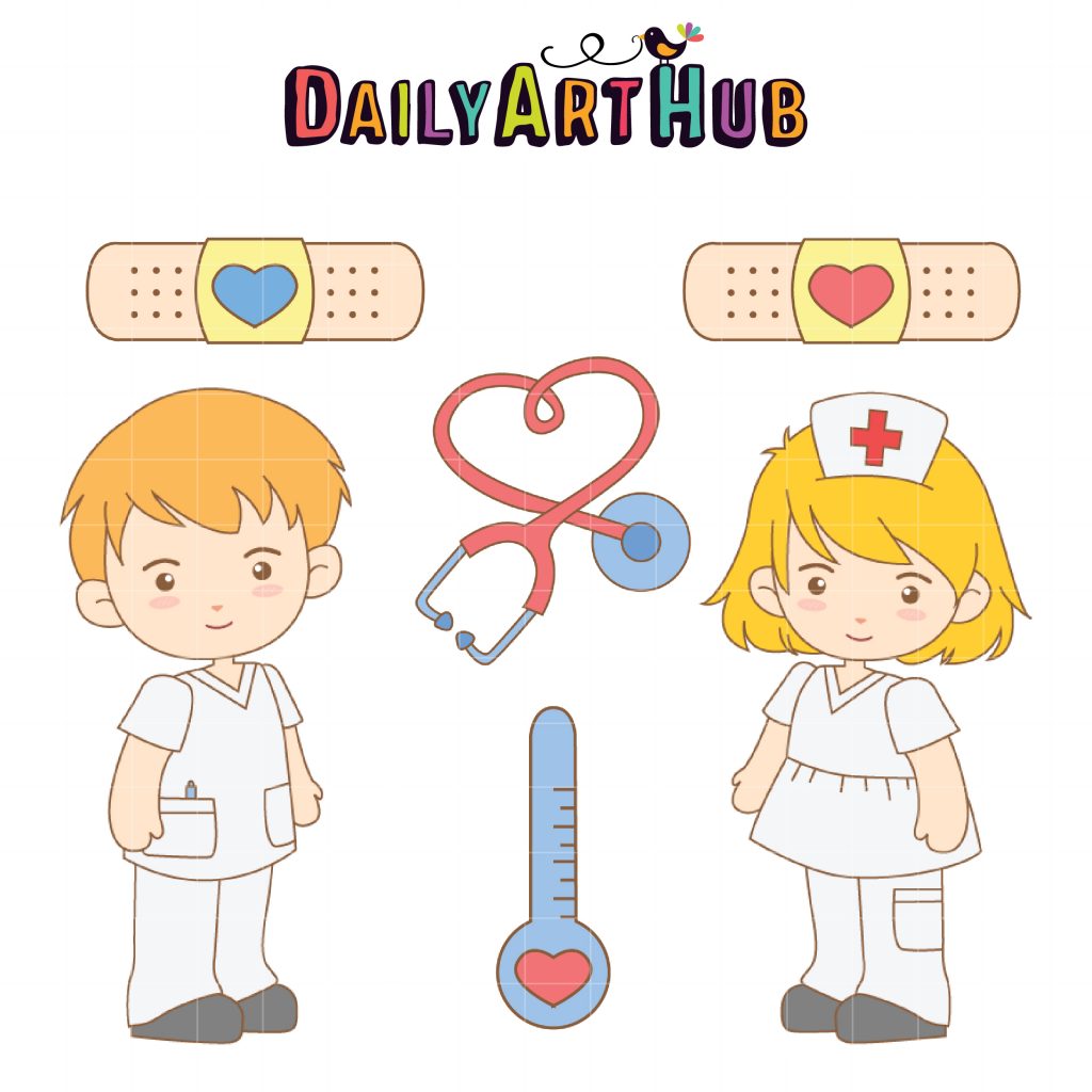 Nurse Sticker Clip Art Set – Daily Art Hub // Graphics, Alphabets & SVG