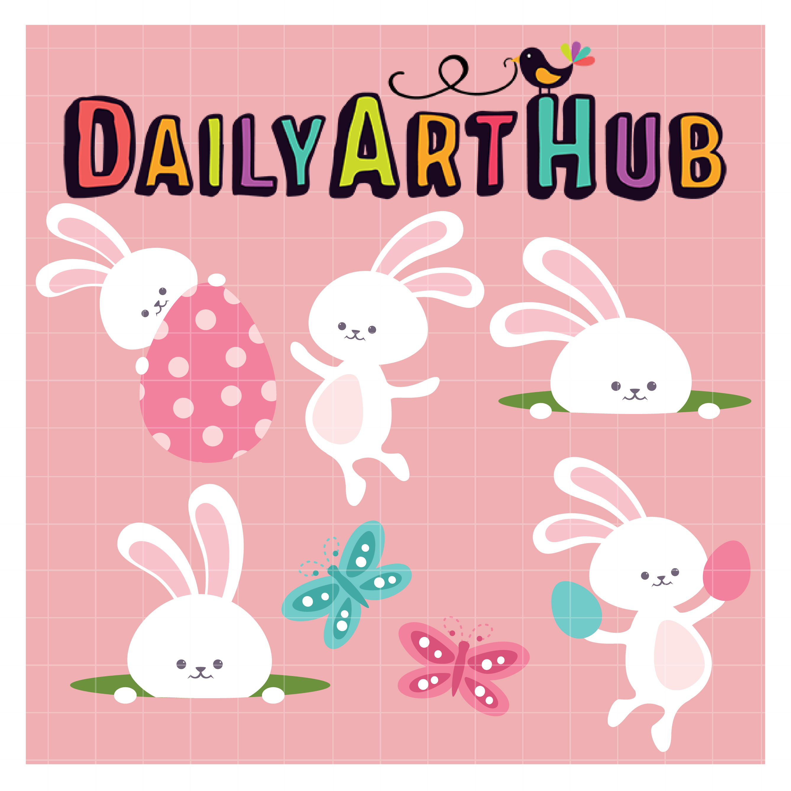 Playful Easter Bunny Clip Art Set – Daily Art Hub – Free Clip Art Everyday
