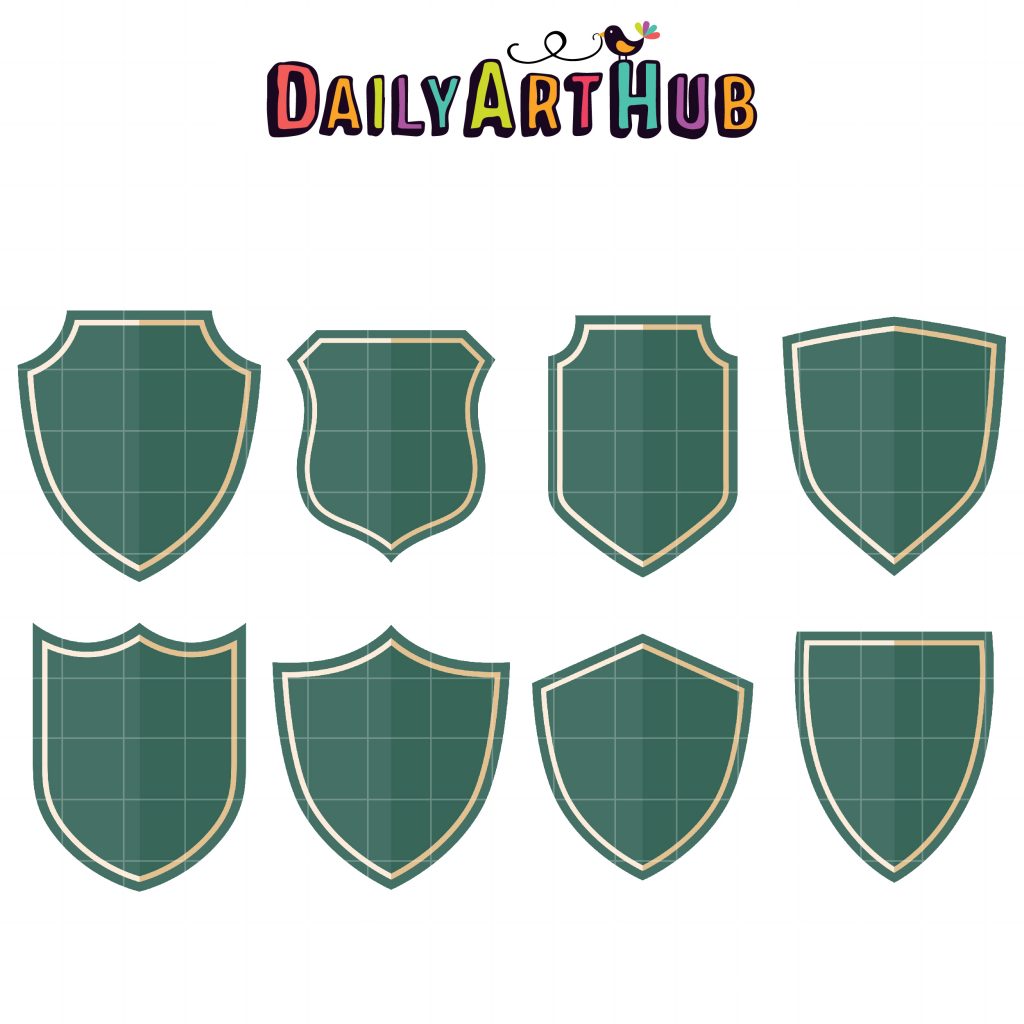 Simple Shields Clip Art Set – Daily Art Hub // Graphics, Alphabets & SVG