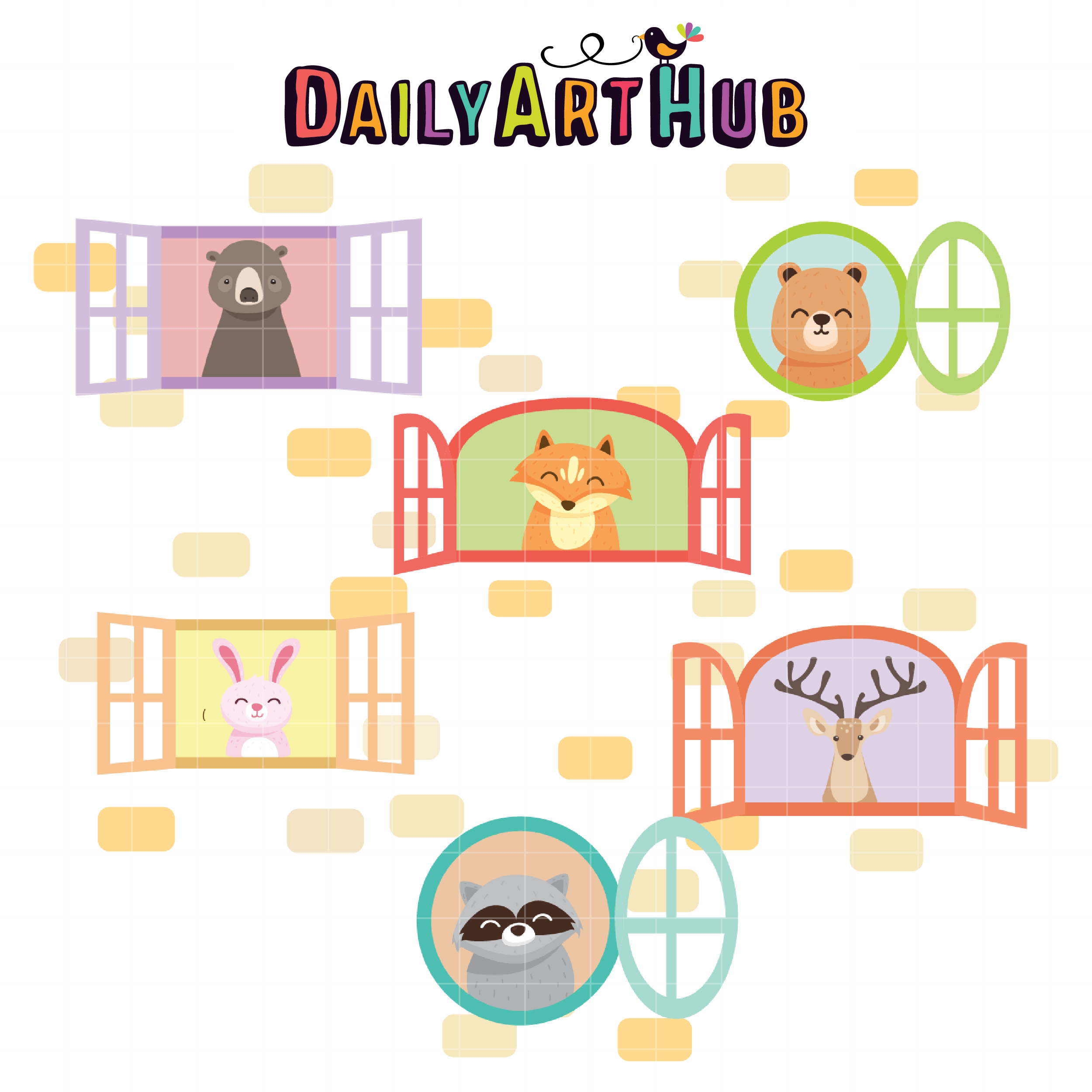 Window Animals Clip Art Set – Daily Art Hub – Free Clip Art Everyday