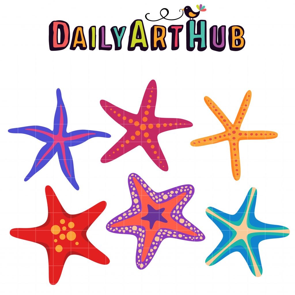 Bright Starfish Clip Art Set – Daily Art Hub // Graphics, Alphabets & SVG