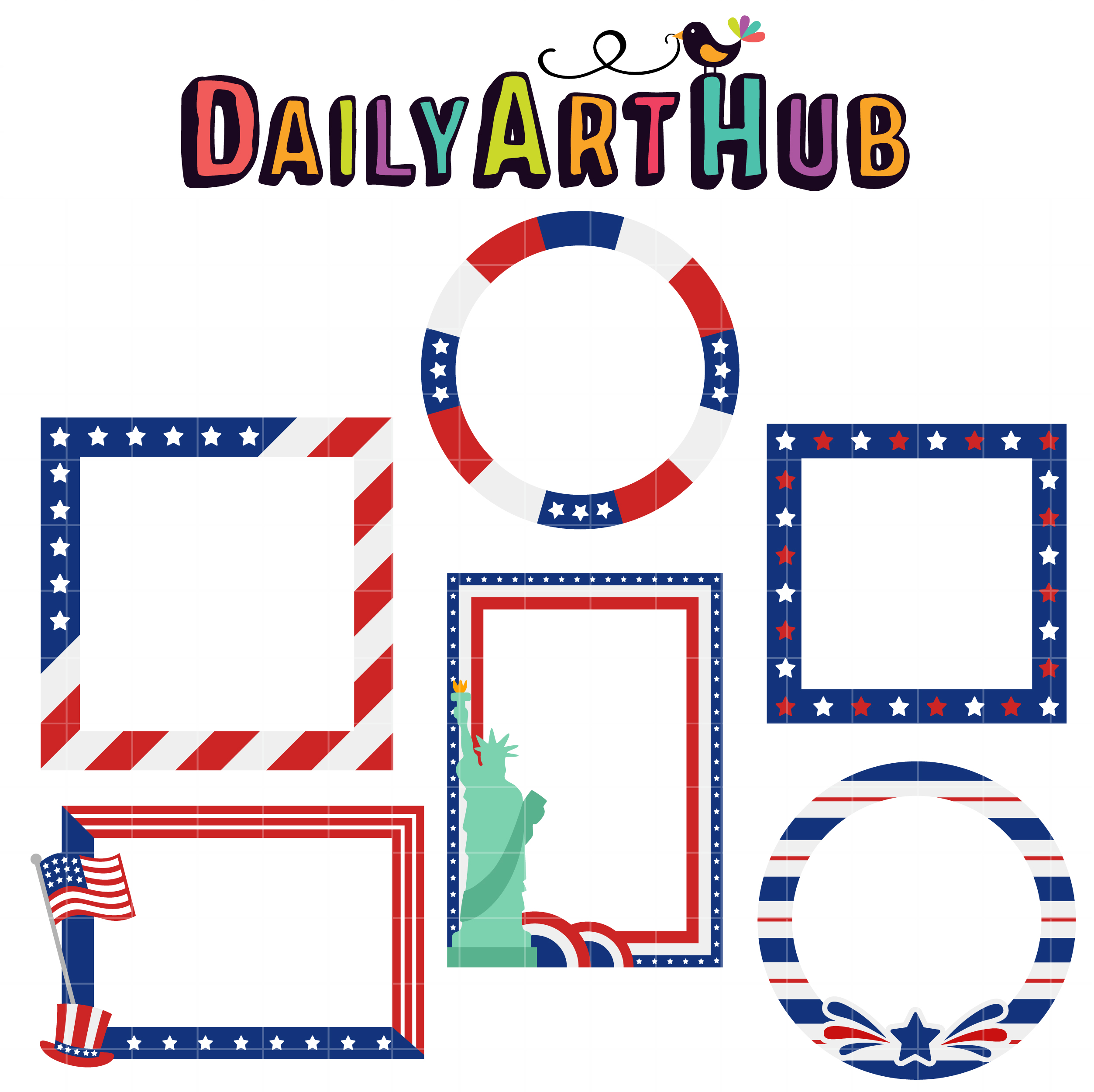 July 4th Photo Frames Clip Art Set – Daily Art Hub – Free Clip Art Everyday