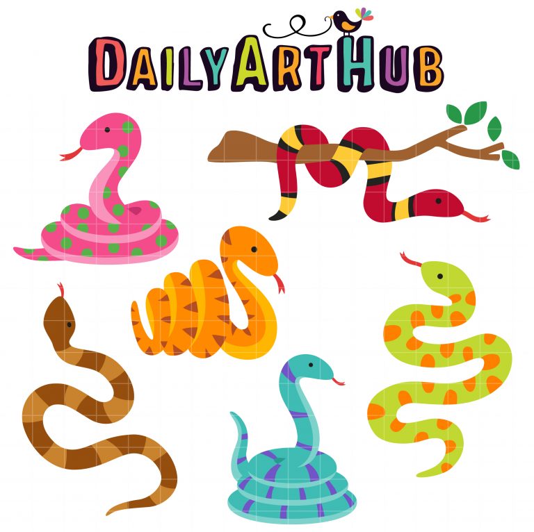 Slithering Snakes Clip Art Set – Daily Art Hub // Graphics, Alphabets & SVG