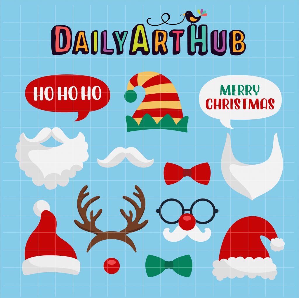 Christmas Photobooth Props Clip Art Set – Daily Art Hub // Graphics ...
