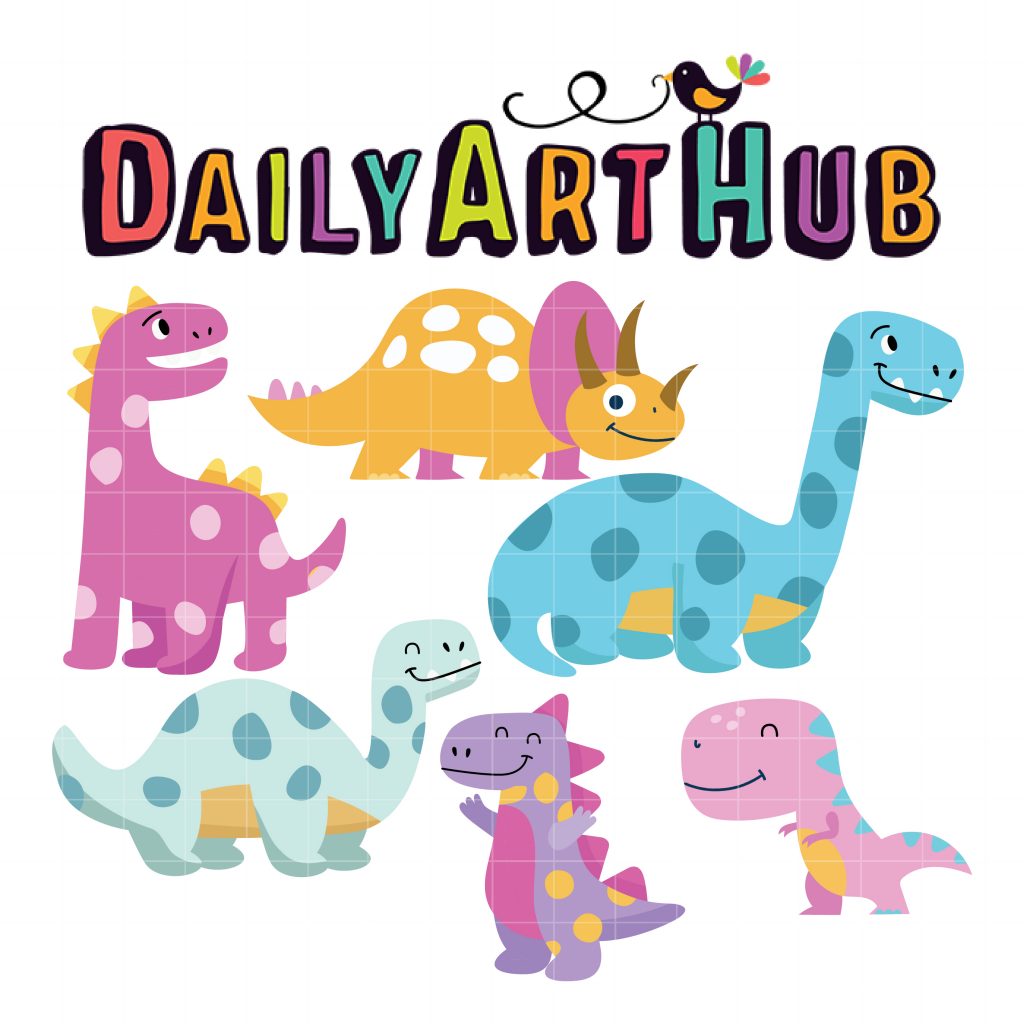Cute Pastel Dinosaurs Clip Art Set – Daily Art Hub // Graphics ...