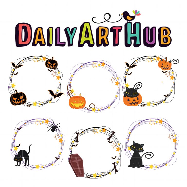 Halloween Round Frames Clip Art Set – Daily Art Hub // Graphics ...