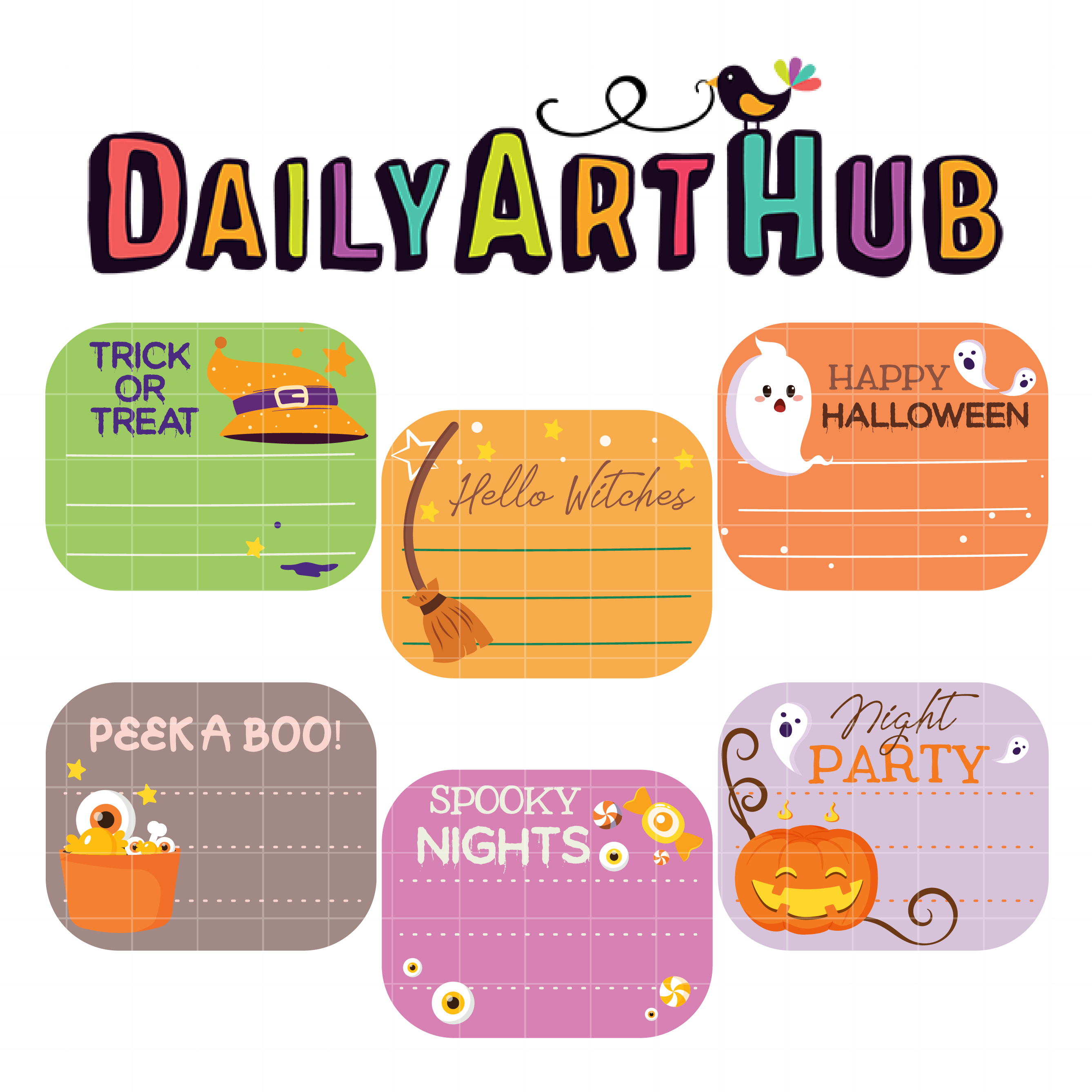 Sticky notes Halloween Frames PRINTABLE Office & School Supplies Home ...