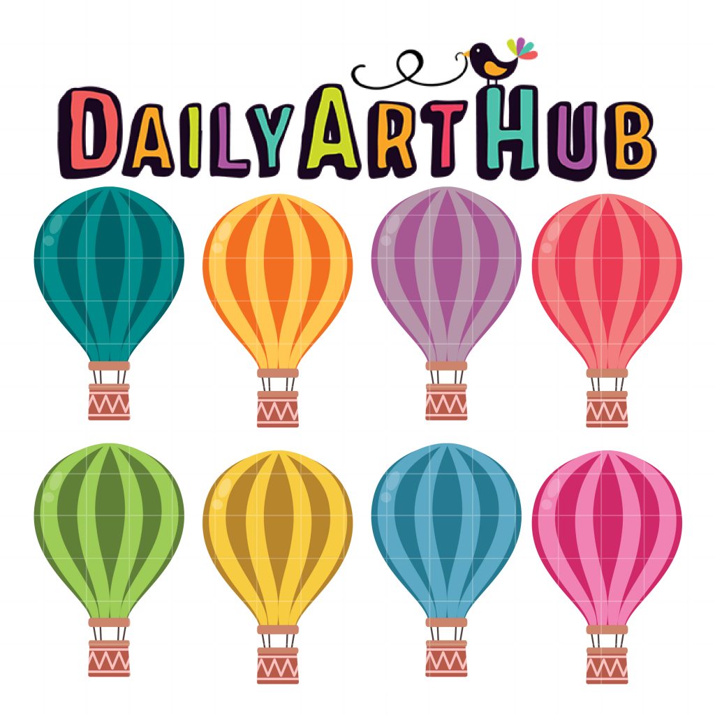 Colorful Hot Air Balloon Clip Art Set – Daily Art Hub // Graphics ...