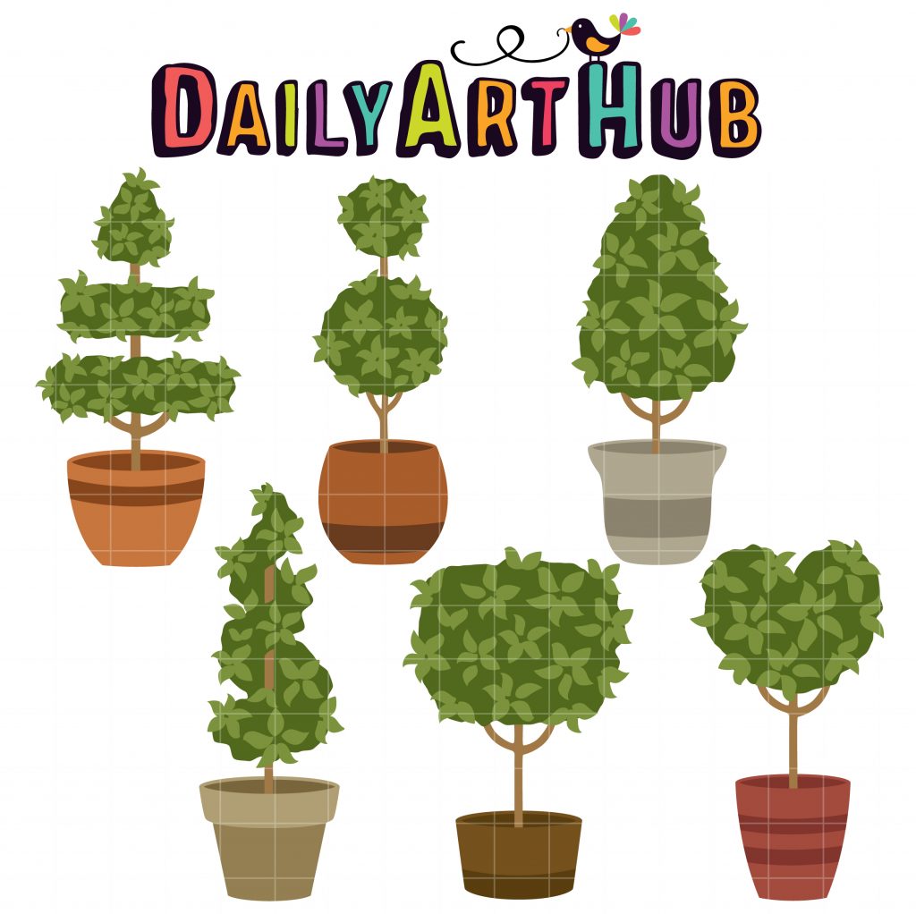 Topiary Plants Clip Art Set – Daily Art Hub // Graphics, Alphabets & SVG