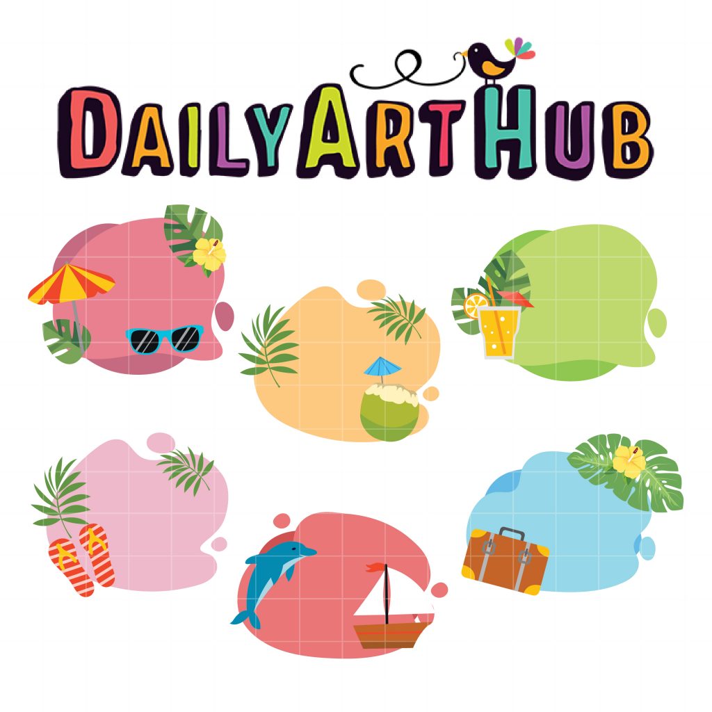 Pastel Summer Banner Clip Art Set – Daily Art Hub // Graphics ...