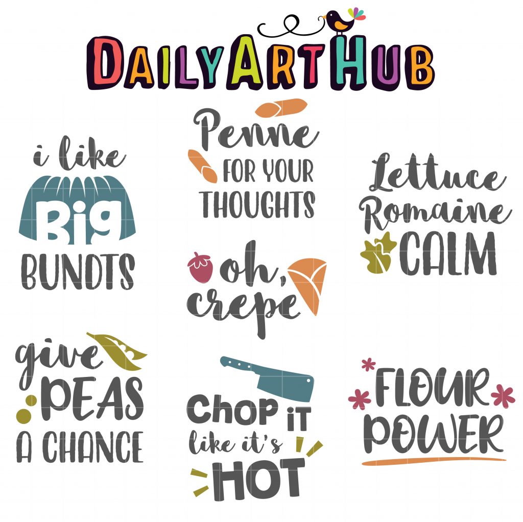 Sassy Kitchen Quotes Clip Art Set – Daily Art Hub // Graphics ...