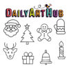 Outline Christmas Characters Clip Art Set – Daily Art Hub // Graphics ...