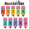 Pencil Numbers Clip Art Set – Daily Art Hub // Graphics, Alphabets & SVG