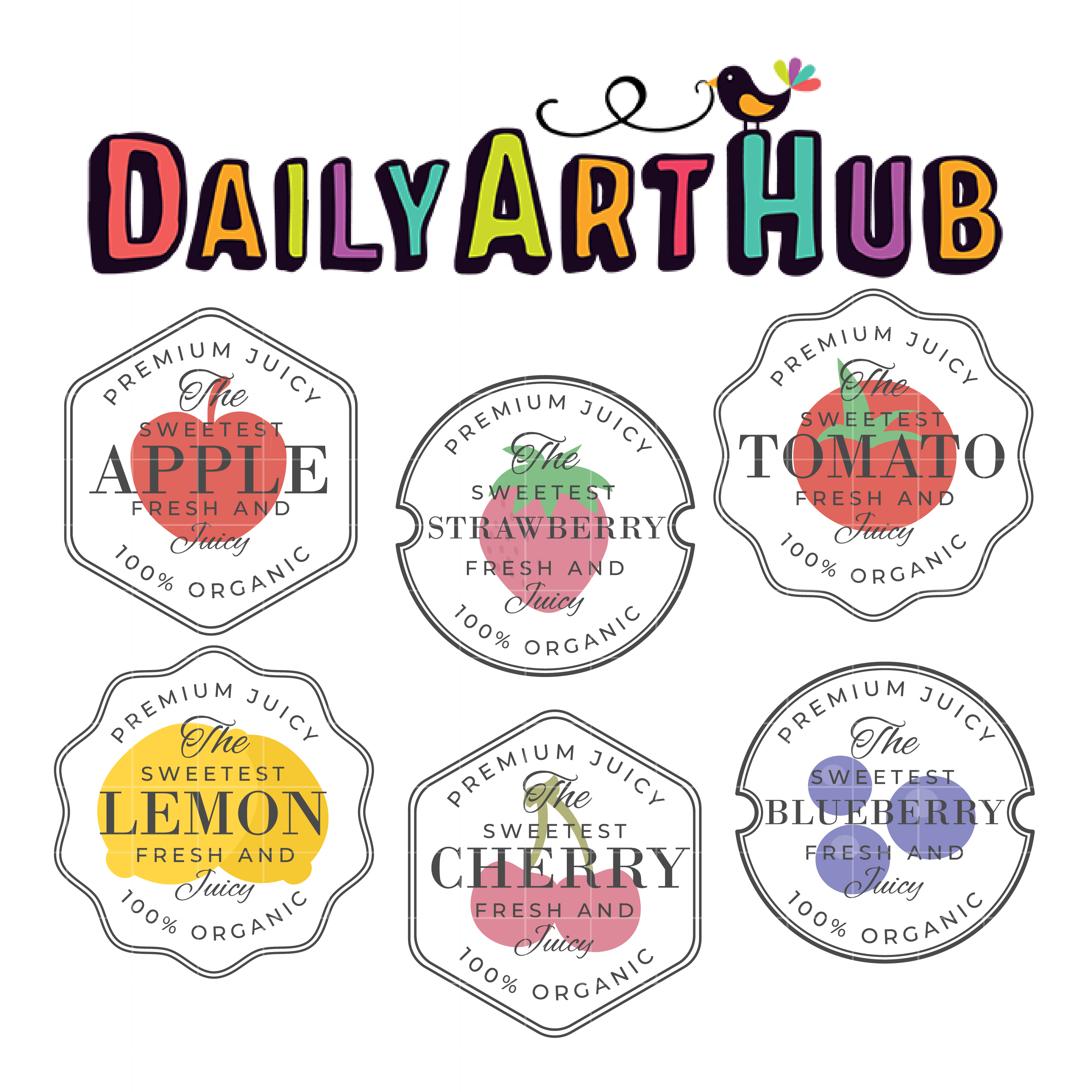 Fruit Juice Labels Clip Art Set – Daily Art Hub – Free Clip Art Everyday