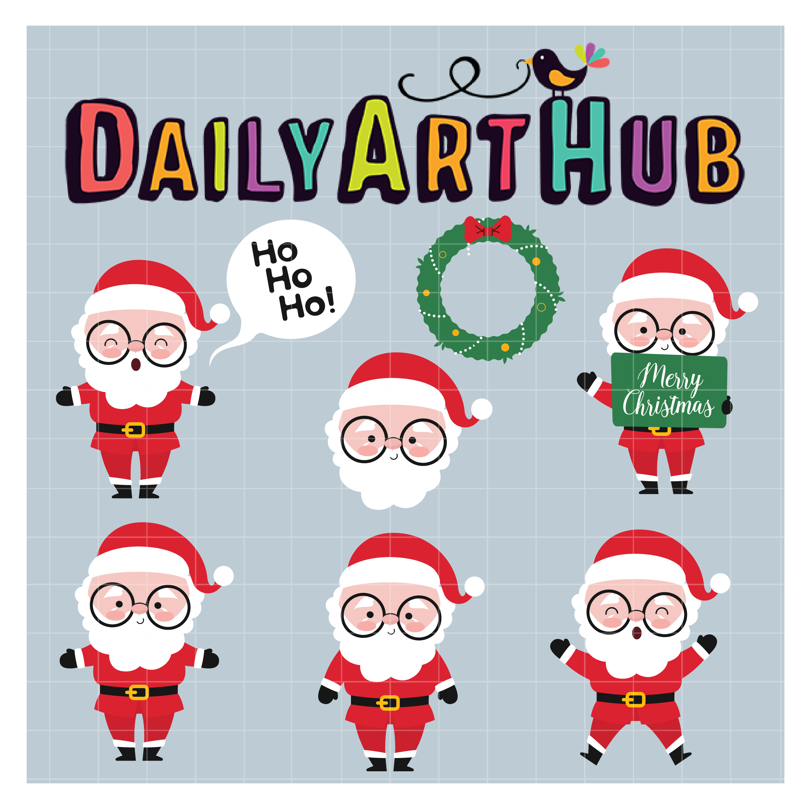 Cute Santa Claus Clip Art Set – Daily Art Hub – Free Clip Art Everyday