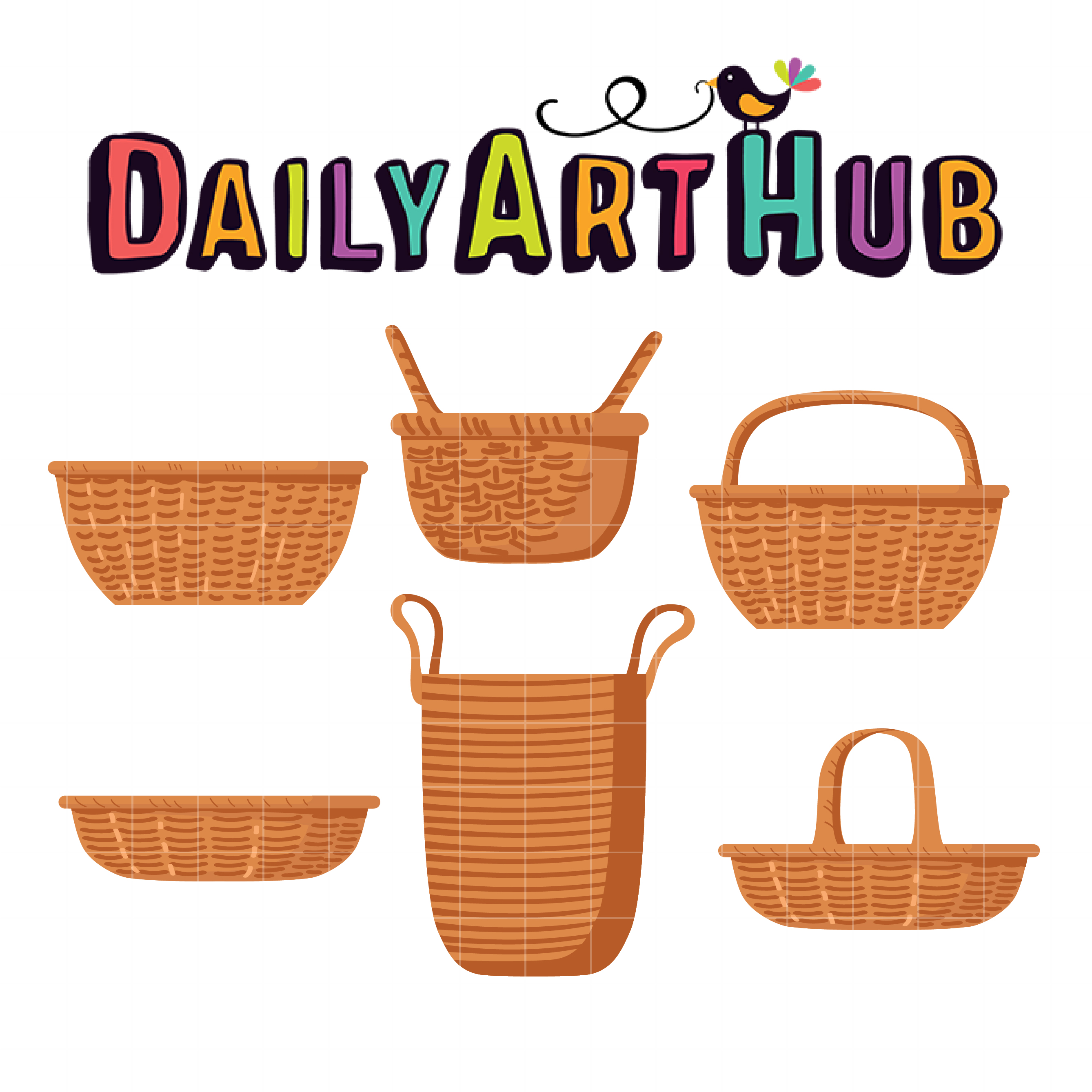 Wicker Basket Collection Clip Art Set – Daily Art Hub – Free Clip Art ...