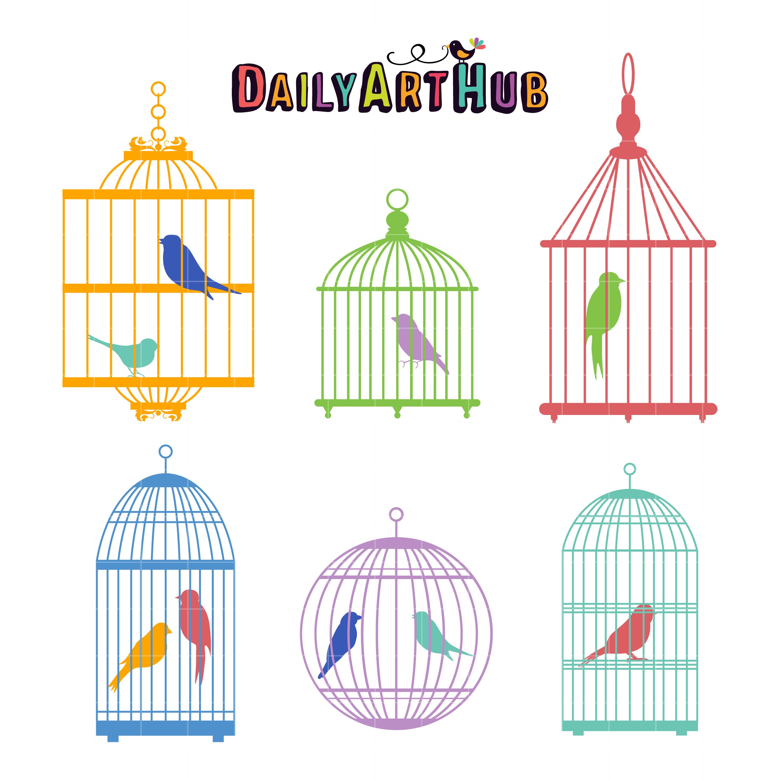 Simple Bird Cages Clip Art Set – Daily Art Hub – Free Clip Art Everyday