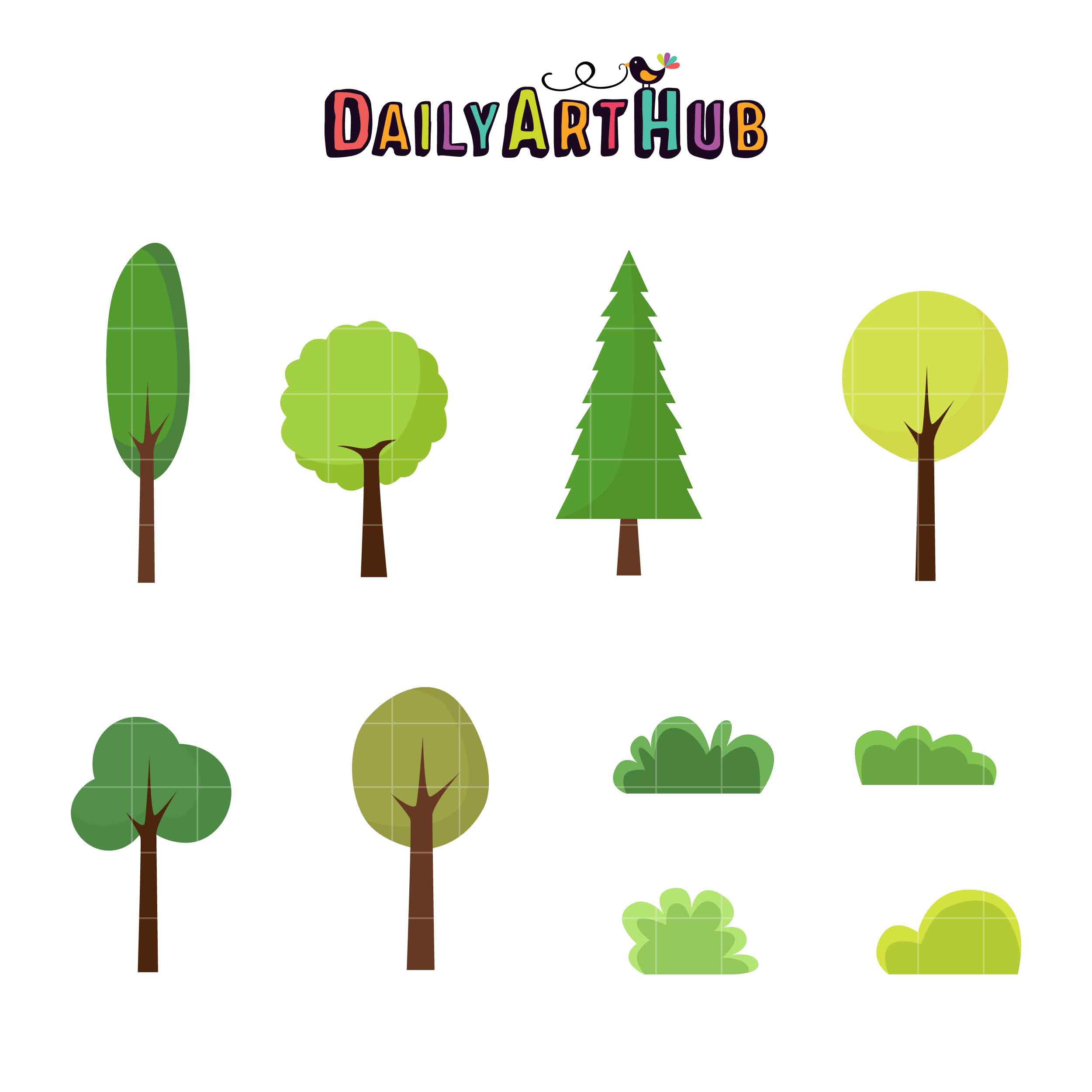Forest Trees Clip Art Set – Daily Art Hub – Free Clip Art Everyday