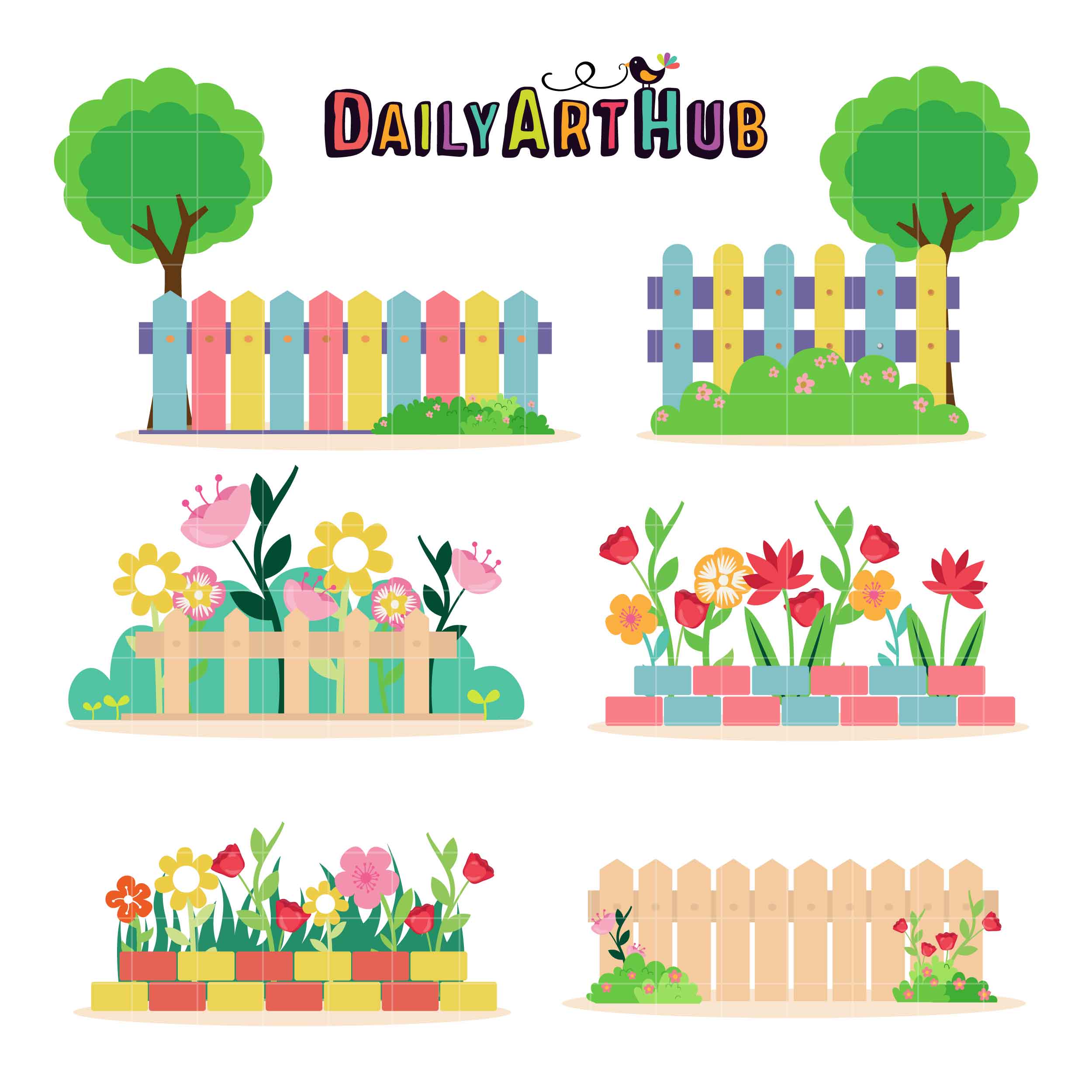 Garden Fences Clip Art Set – Daily Art Hub – Free Clip Art Everyday