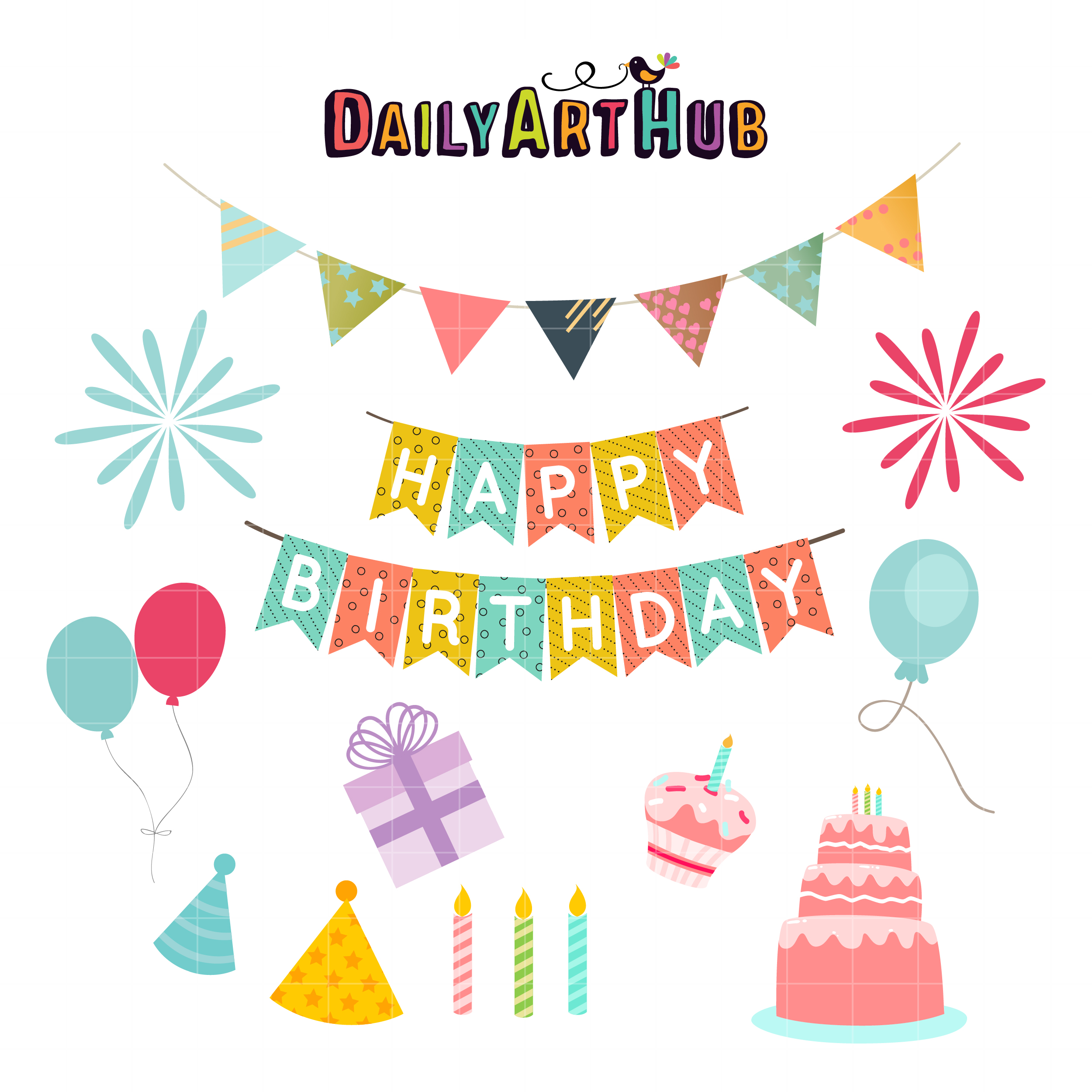 Happy Birthday Theme Clip Art Set – Daily Art Hub – Free Clip Art Everyday